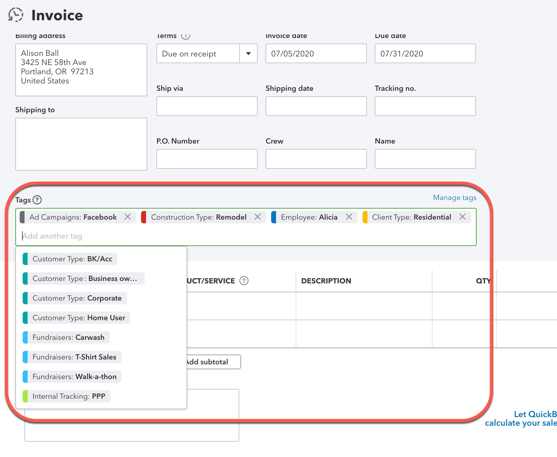 Implementing Tags In QuickBooks Online